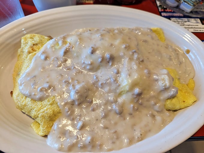 Biscuits and gravy – the breakfast dish that's essentially a warm, comforting blanket for your soul on a plate.