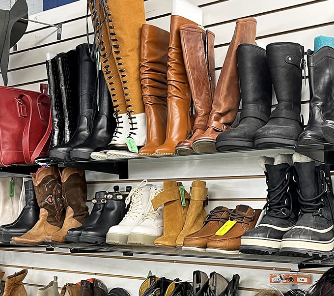 Boot boulevard! From cowboy cool to winter-ready warriors, these pre-loved leather companions are ready for their next journey.