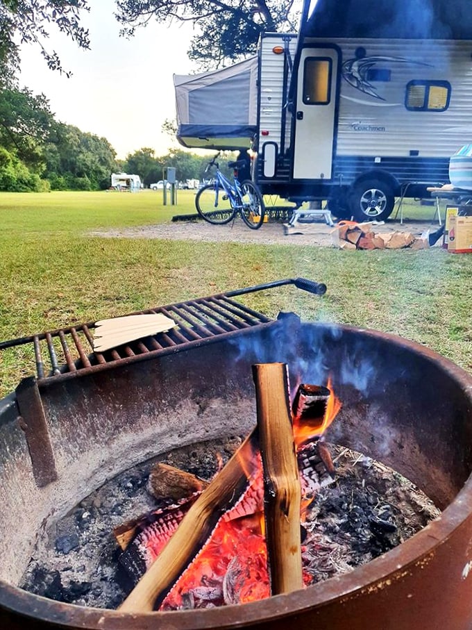 Campfire dreams under Carolina stars. When the s'mores are melting and stories flow, you'll wonder why you ever stay in hotels.