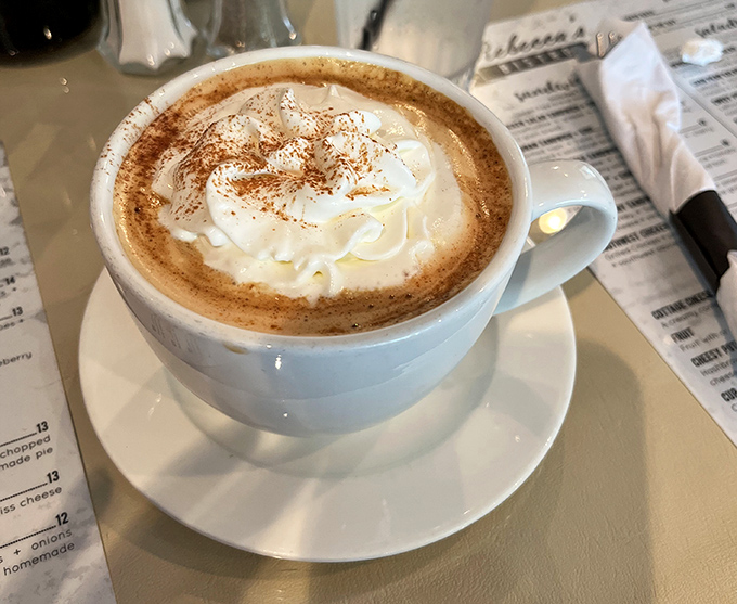 Coffee elevated to an art form, complete with foam canvas. This isn't just caffeine—it's the kind of morning ritual that makes Mondays bearable.