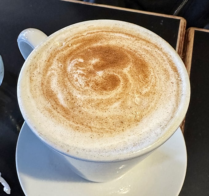This isn't just coffee – it's a morning meditation swirled with cinnamon. The kind of cappuccino that makes you forgive yourself for hitting snooze three times.