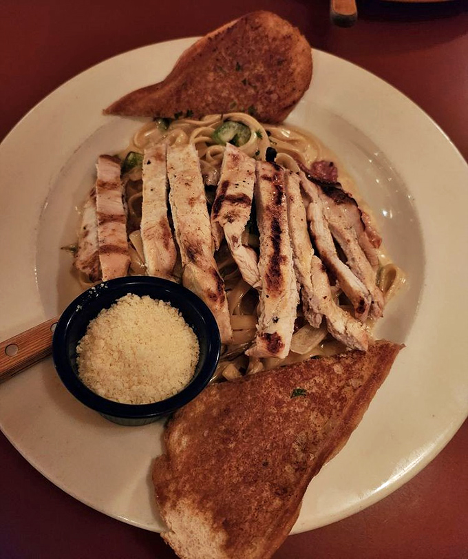 Pasta that proves Swingers isn't just a breakfast joint – this chicken fettuccine would make your Italian grandmother nod in respectful approval.