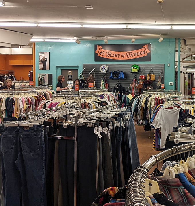 Celebrating 45 years of fashion recycling—where your grandmother's vintage might hang next to last season's designer finds.