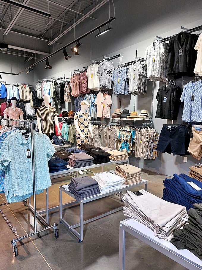 Inside this clothing store, color-coordinated displays create a rainbow of possibilities—and the sudden urge to completely reinvent your wardrobe.