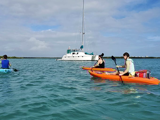 Kayaking the crystalline waters of Fort Pierce – where exercise meets sightseeing and nobody's counting calories or minutes.