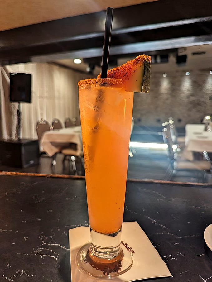 This tall, tangy cocktail with its tajin-rimmed glass is the liquid equivalent of California sunshine. Sip slowly—good things take time.
