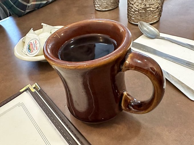 Simple brown mug, extraordinary contents – sometimes the best things come in the most unassuming packages.