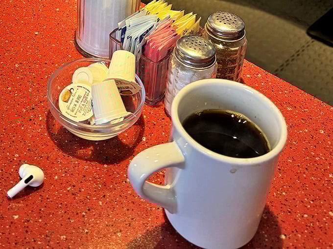The unsung hero of any great deli – honest, no-nonsense coffee in a sturdy mug. No foam art or fancy names, just the liquid fuel that powers conversations.