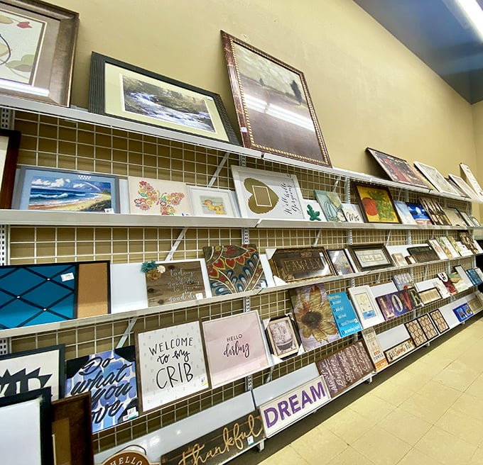 Wall art for every taste—from inspirational quotes to landscape paintings. "Welcome to our crib" never looked so affordable or ironically charming.