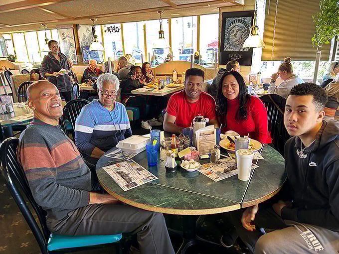 Three generations sharing breakfast and stories – the true magic of diners happens between bites and across the table.