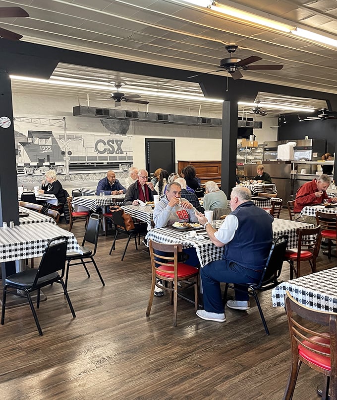 The dining room buzzes with conversation—a community united by the universal language of good food.