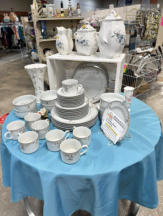 Complete dinnerware sets that survived decades of family gatherings now await your holiday table—at a fraction of retail price.