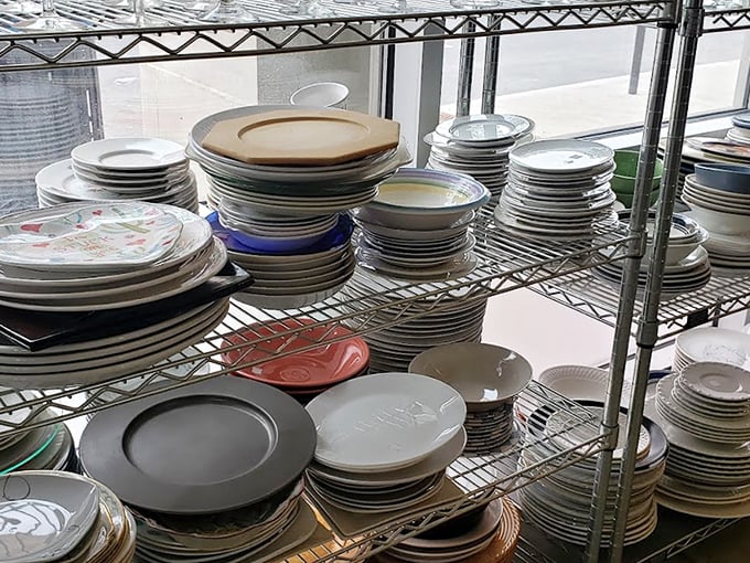 Plate-o-rama! These stacks of dishes prove you can host Thanksgiving dinner for your entire extended family without breaking a sweat—or the bank.