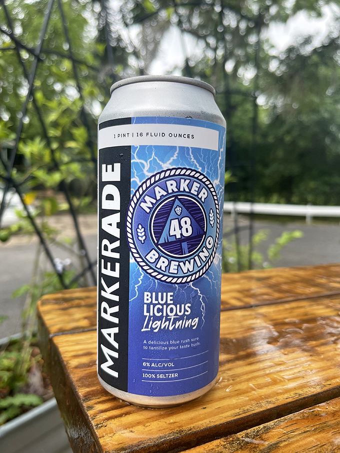 Nothing pairs with serious BBQ like a cold local brew. This Marker 48 Blue-Licious Lightning is Florida in a can—refreshing, slightly quirky, and ready for summer.