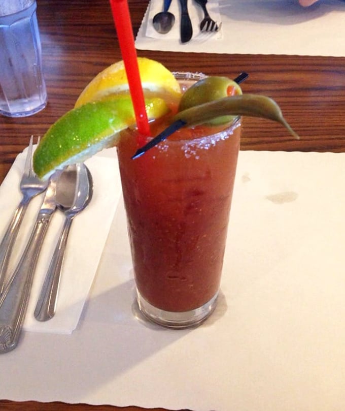Their Bloody Mary comes fully loaded with olives and lime—the perfect weekend brunch companion or weekday "I deserve this" moment.