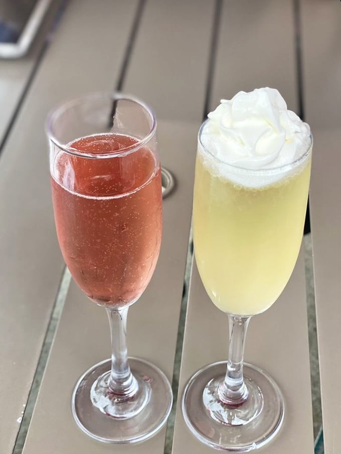 Mimosas that sparkle like liquid sunshine—the perfect companions for a leisurely weekend breakfast when coffee just won't cut it.