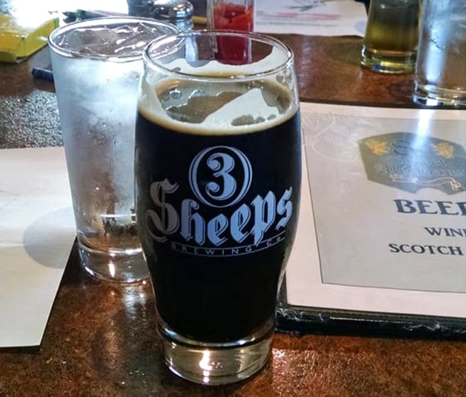 A proper Wisconsin meal deserves a proper Wisconsin beer. That 3 Sheeps brew looks dark as midnight and twice as interesting.