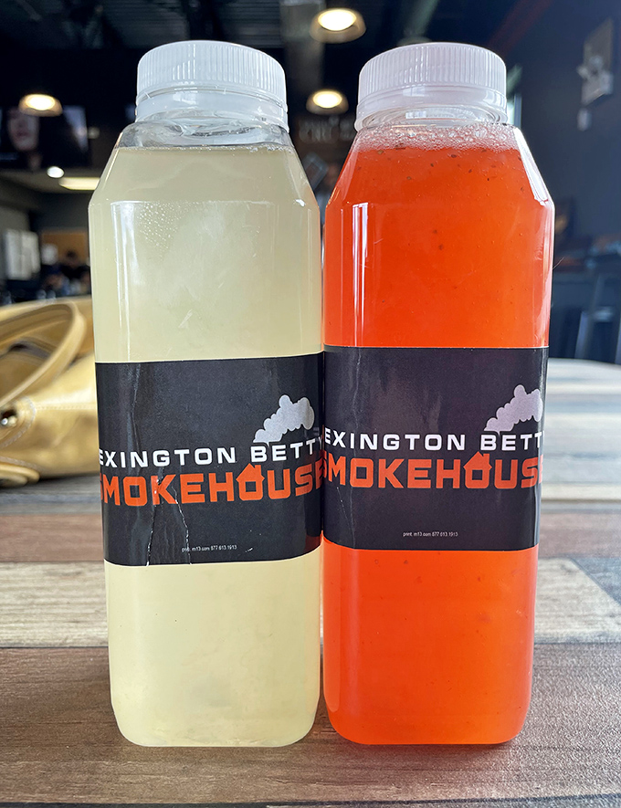 House-bottled refreshments that cut through rich barbecue like a well-timed joke at a tense family dinner. The perfect palate reset.