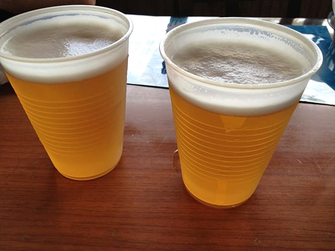 Cold beer in plastic cups—sometimes the simple pleasures are the most profound. These golden glasses of happiness pair with seafood like Astaire with Rogers.