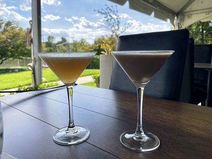 Martinis with a view—because sometimes adult beverages deserve to enjoy the scenery too. Sophisticated sipping at its most picturesque.