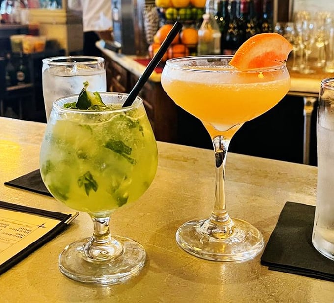Cocktails at Parc aren't just drinks—they're liquid vacations. That vibrant green basil concoction might just be the passport you didn't know you needed.