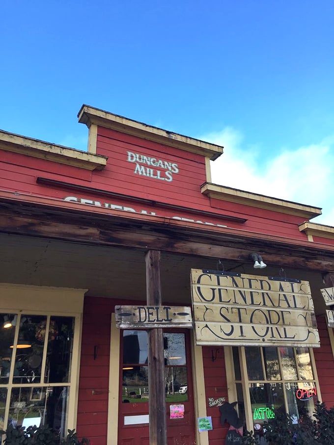 The hand-painted "GENERAL STORE" sign might as well say "ABANDON DIET ALL YE WHO ENTER HERE" for those who know what treasures await inside.