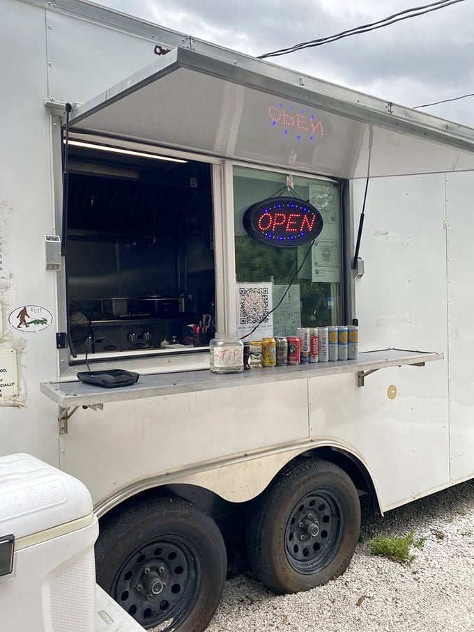 Wilderness food truck: Because even in paradise, you need refreshments. No avocado toast here, just honest trail fuel with a side of Florida charm.