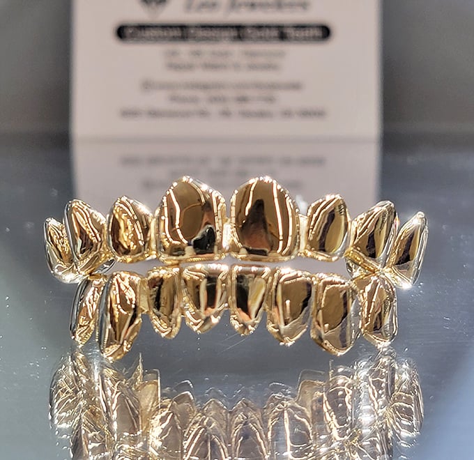 Nothing says "investment opportunity" quite like gold dental accessories. These mouth treasures give new meaning to the phrase "putting your money where your mouth is."