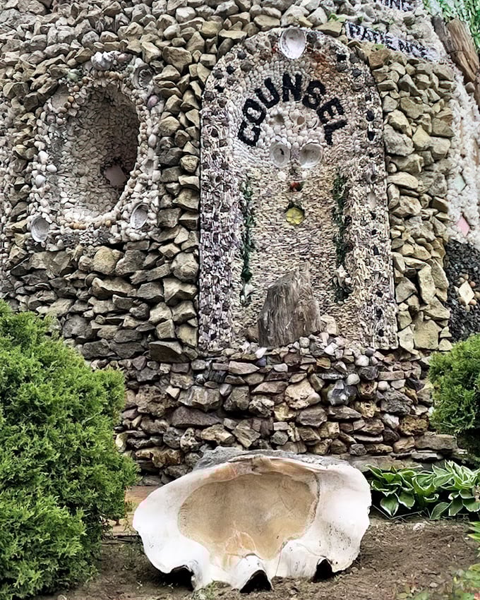 The "COURAGE" shrine reminds us that sometimes the boldest artistic statements come from the quietest corners of America.