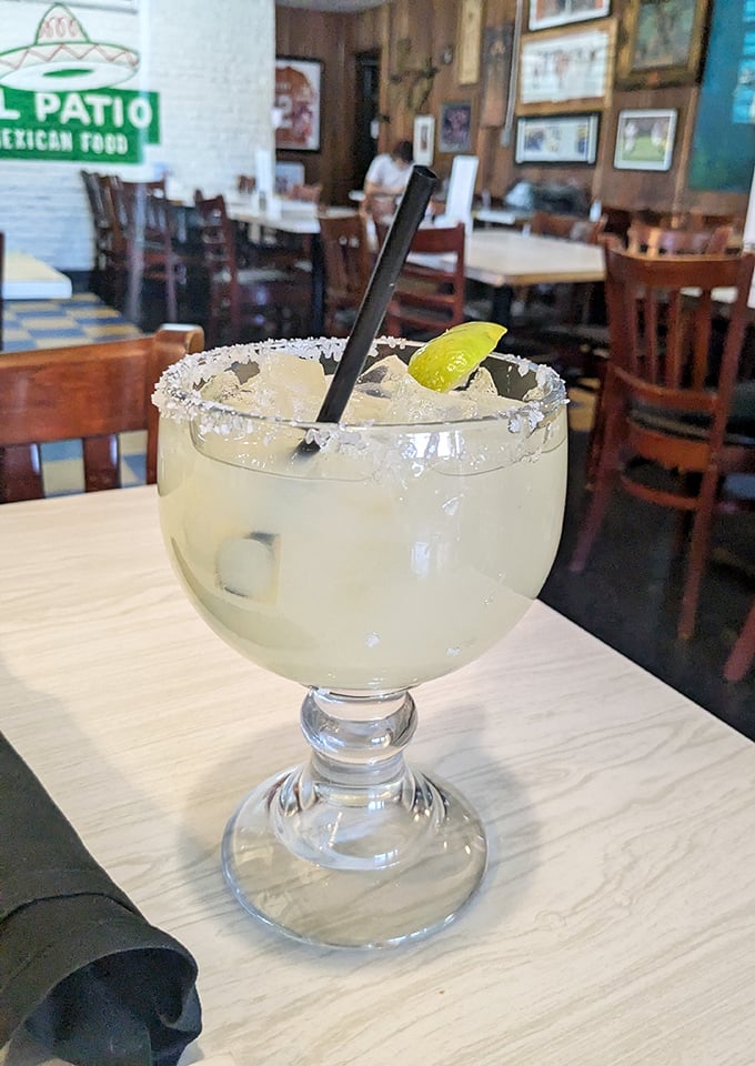 The margarita at El Patio isn't trying to reinvent the wheel—it's just perfecting it with fresh lime, good tequila, and zero pretension.