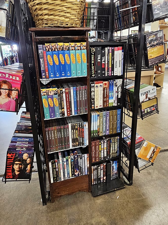 The complete Seinfeld collection sits beside True Blood and Smallville. Your binge-watching queue just got a nostalgic upgrade.