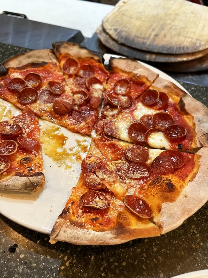 Pepperoni that curls into little flavor cups, holding precious pools of savory oil atop a canvas of melted cheese—this is pizza perfection.