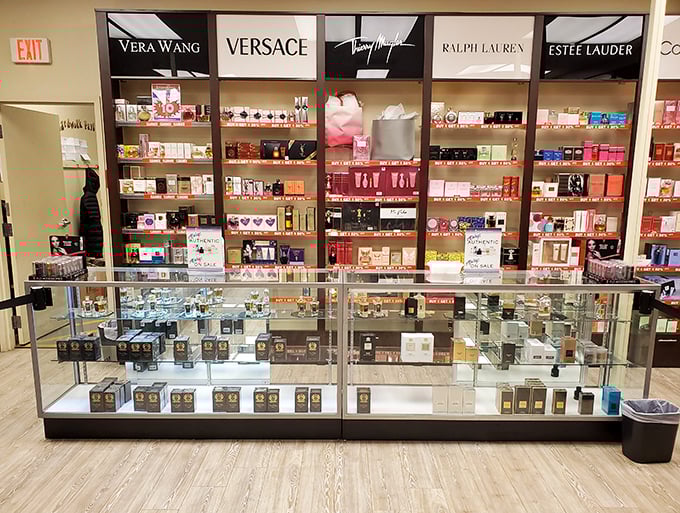 The fragrance counter offers designer scents at prices that won't make your eyes water—unlike that tester you just sprayed too close to your face.
