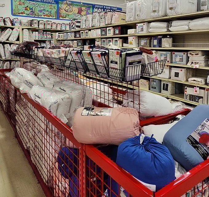 The bedding department: where dreams of luxury linens meet the reality of actually being able to afford them.