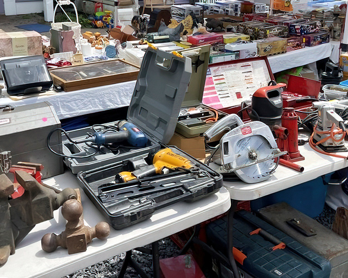 DIY paradise unfolds across tables laden with power tools—where weekend warriors and serious craftspeople find their next project's perfect companion.