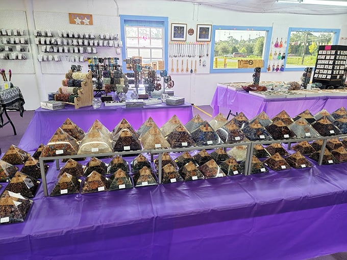 Pyramid power meets purple passion – these crystal displays could energize your chakras or just your coffee table.