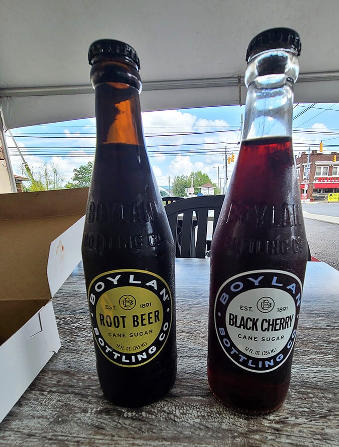 Nothing complements Old Forge pizza like these nostalgic bottles of liquid Americana—pure cane sugar happiness.