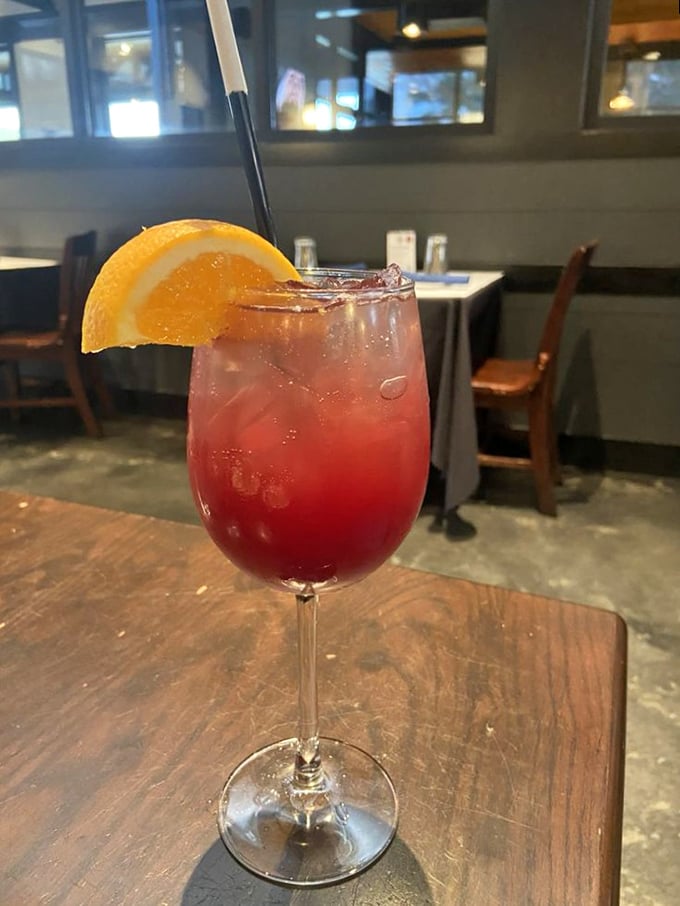 This sangria isn't just a drink—it's a sunset in a glass, complete with the promise of relaxation and possibly one too many stories.