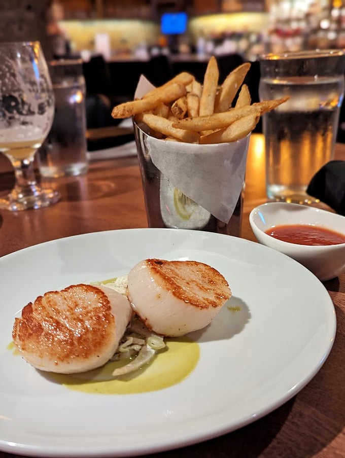 These seared scallops with their perfect caramelization are like the Broadway stars of seafood—they know how to make an entrance.