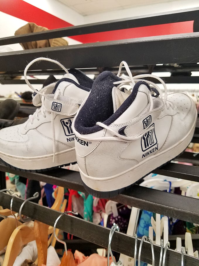 Vintage sneakers with stories to tell – these white kicks might have witnessed concerts, first dates, or just lazy Sunday afternoons.