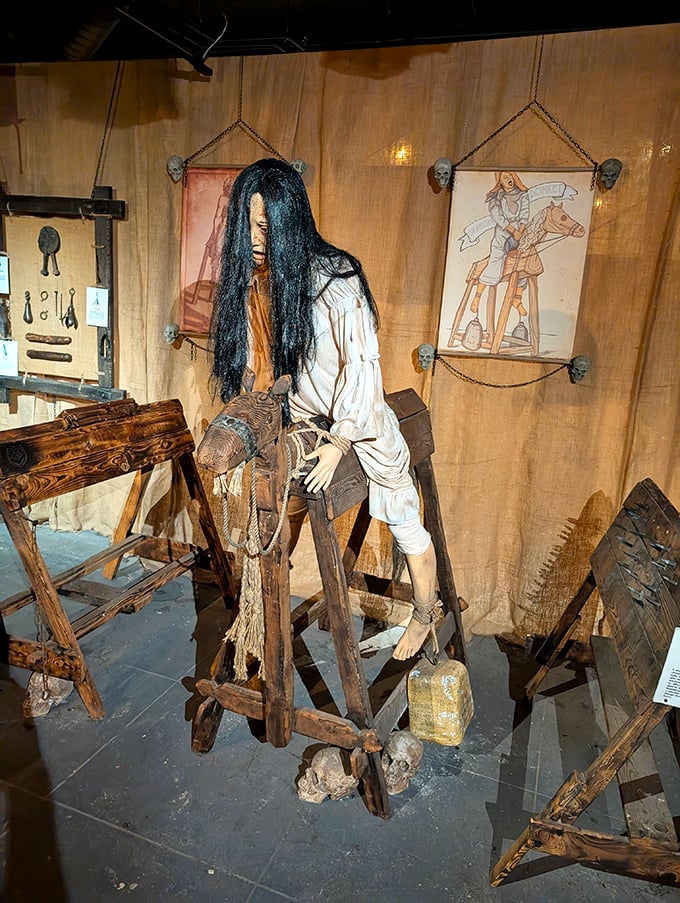 The Spanish Donkey—history's cruelest amusement ride. This torture device gives new meaning to the phrase "splitting headache."