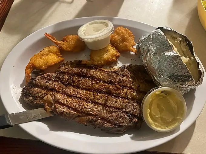 This steak and shrimp combo isn't just dinner—it's a celebration on a plate. The grill marks alone deserve their own Instagram account.