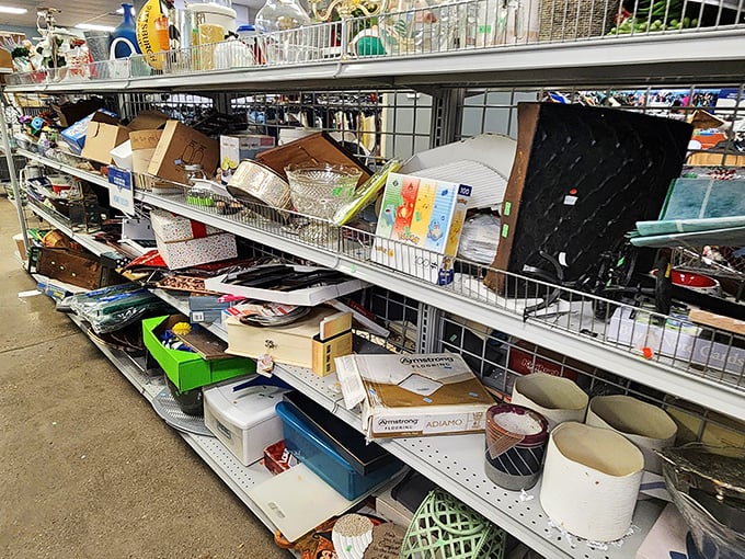 The miscellaneous aisle – where kitchen gadgets, picture frames, and mysterious plastic things go to find their forever homes.