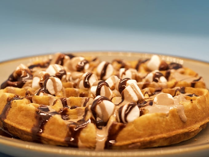 This waffle isn't just breakfast, it's dessert masquerading as a morning meal—complete with peanut butter, chocolate, and absolutely zero nutritional guilt.