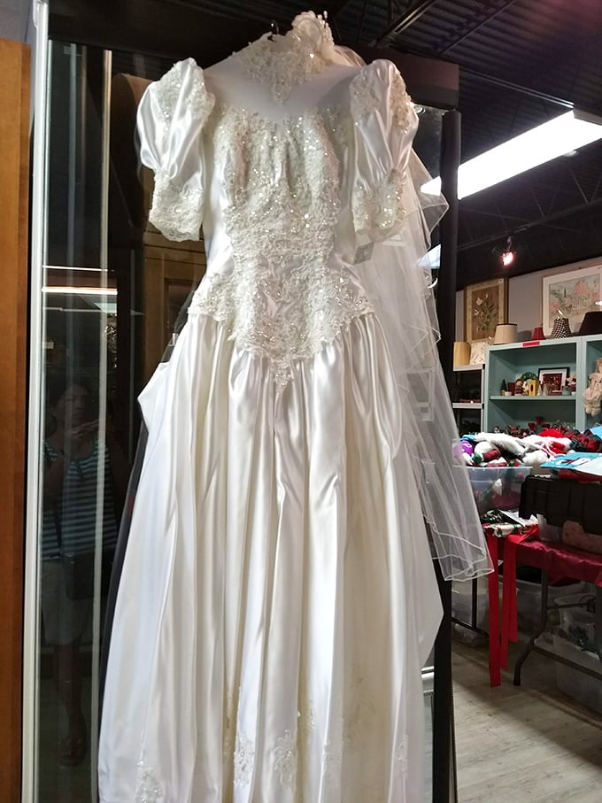 Yesterday's wedding gowns waiting for tomorrow's brides—because something borrowed should also be something beautiful and budget-friendly.