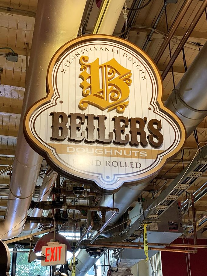 The golden Beiler's sign hangs like a badge of honor in Pennsylvania's food paradise.