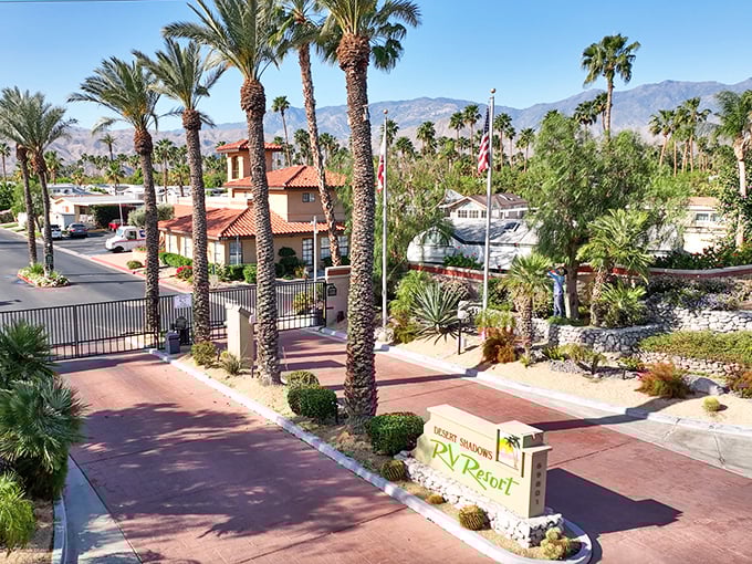 Desert shadows and palm trees create natural air conditioning for your wallet and your retirement dreams.