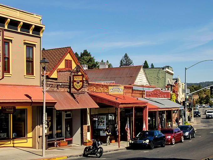 Grass Valley's downtown view reveals a thriving community surrounded by Sierra Nevada forest beauty.