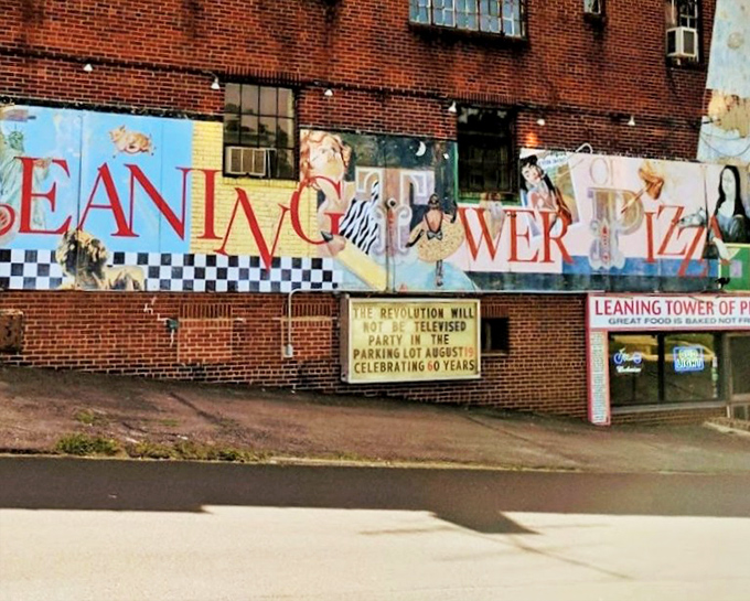 That colorful mural tells the whole story - this place doesn't take itself too seriously.