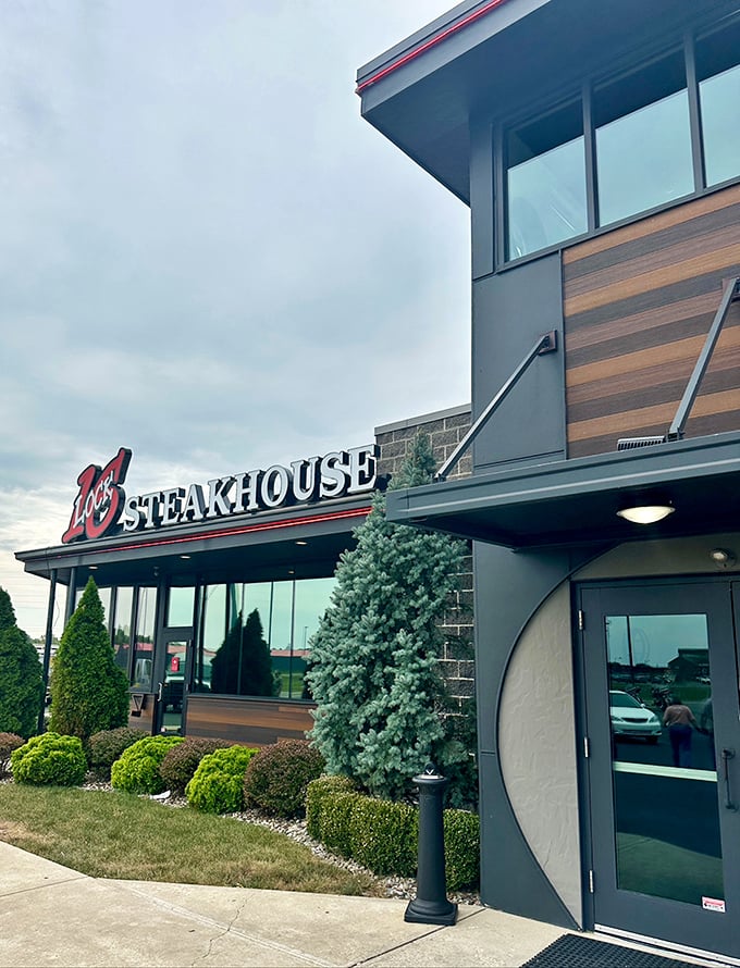 Lock 16's understated exterior proves that sometimes the best steaks hide behind the most humble facades.